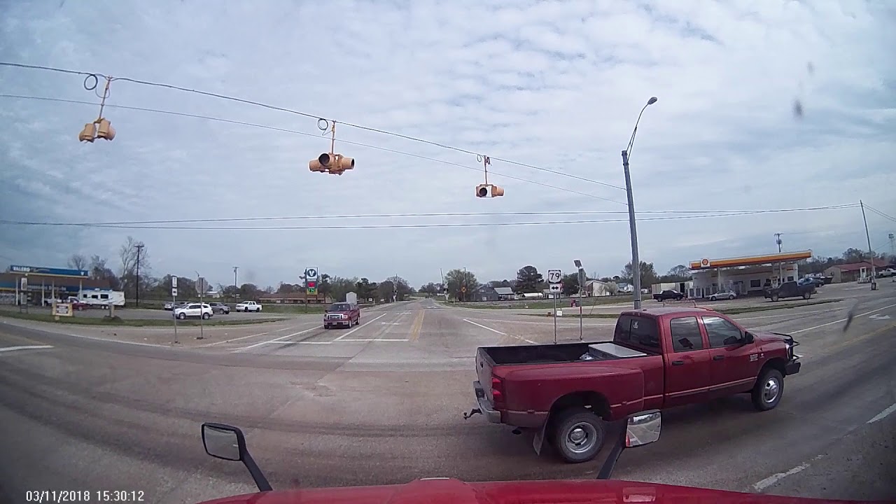 truck running stop sign - YouTube