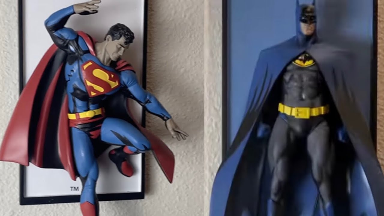 New McFarlane Toys Batman & Superman poly resin corner comic figures ...