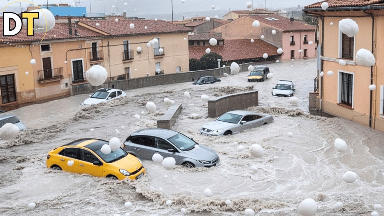 HUGE Hailstorm in Spain! Heavy Hail,Flooding and Rain in Murcia and ...