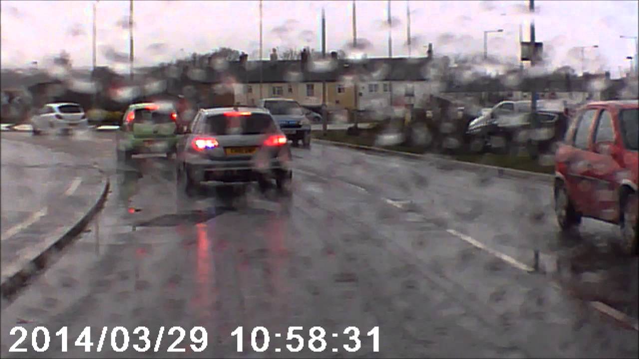 Unmarked covert Police car makes a stop Oakenholt Flint Wales 29.3.15 ...