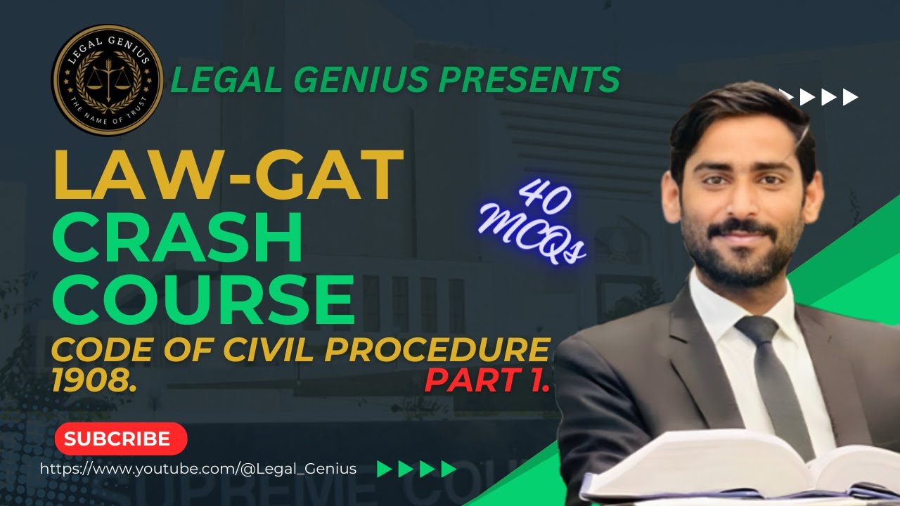LAW GAT CRASH COURSE MCQS of Code of Civil Procedure 1908 Part 1 || CPC MCQs || LAW GAT MCQs ...