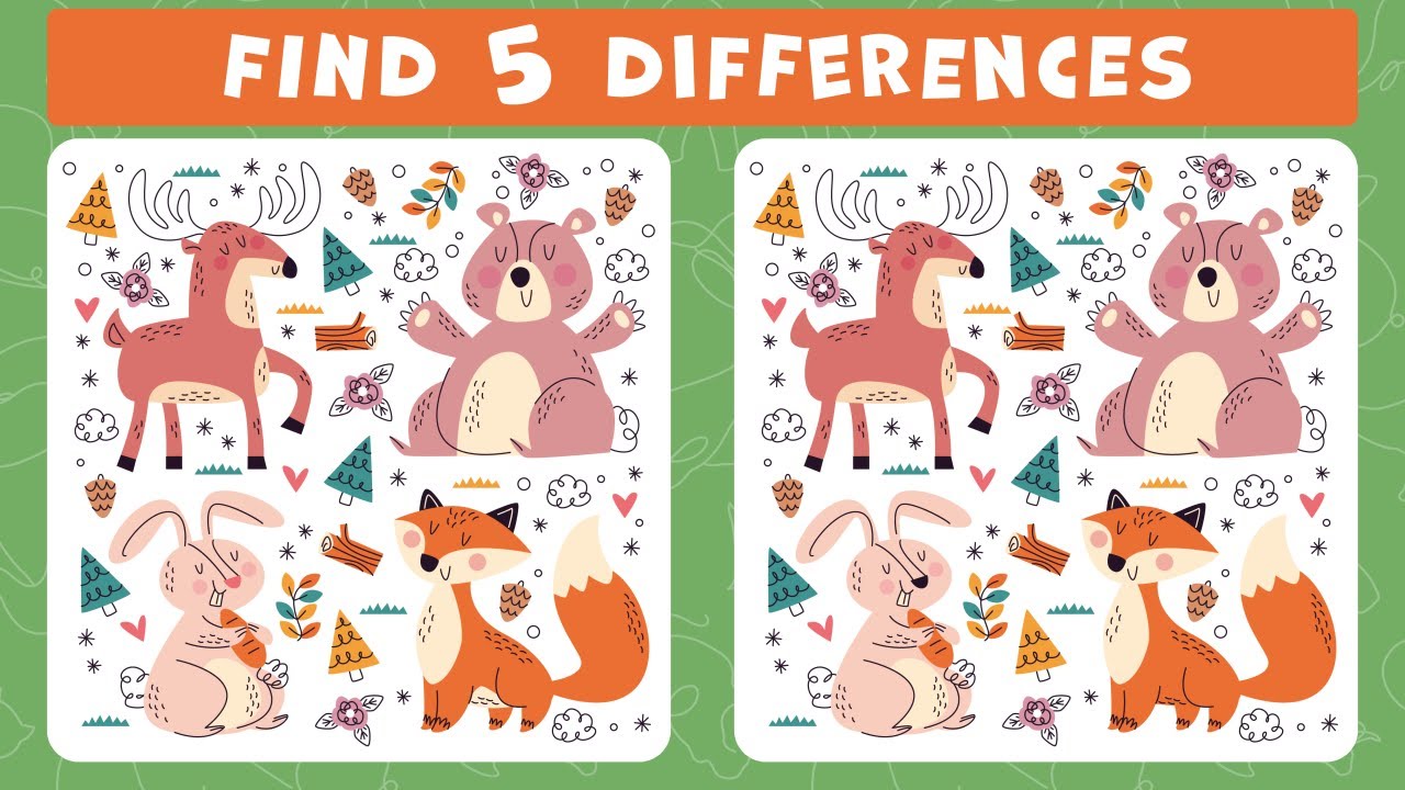 【Find the Difference】- Can you spot all the differences? - 🐻 Animals 2 ...