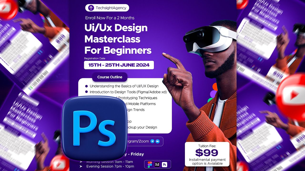 How to Create an Eye-catching Online Class Flyer | Photoshop Tutorial ...