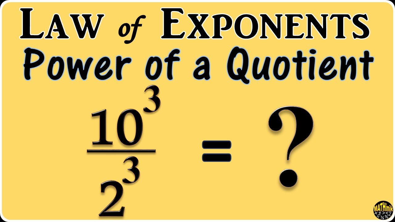 Law of Exponents V. Power of a Quotient. Tinagalog ni Coach Mike. - YouTube