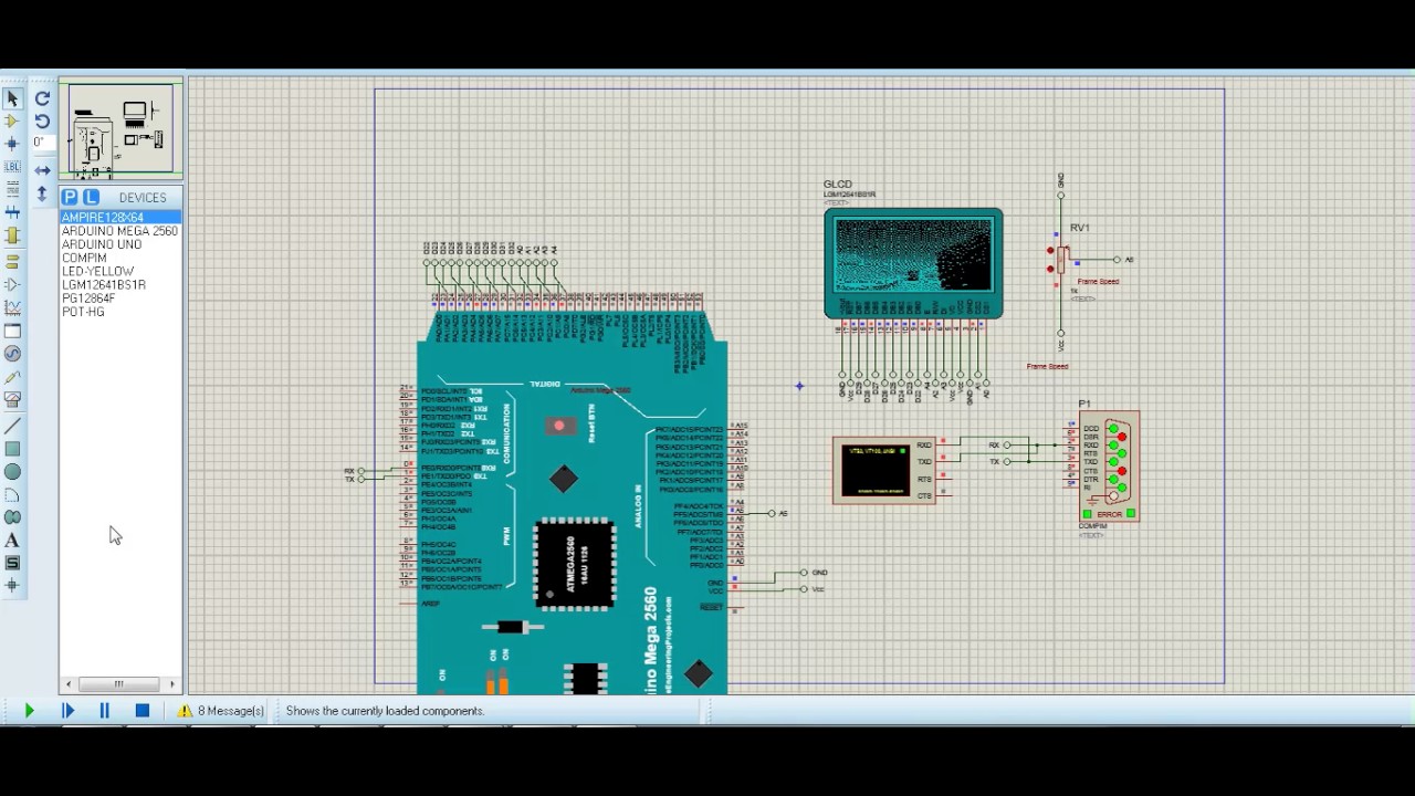 Arduino Simulation To Play An Animation On Glcd Using Proteus Youtube