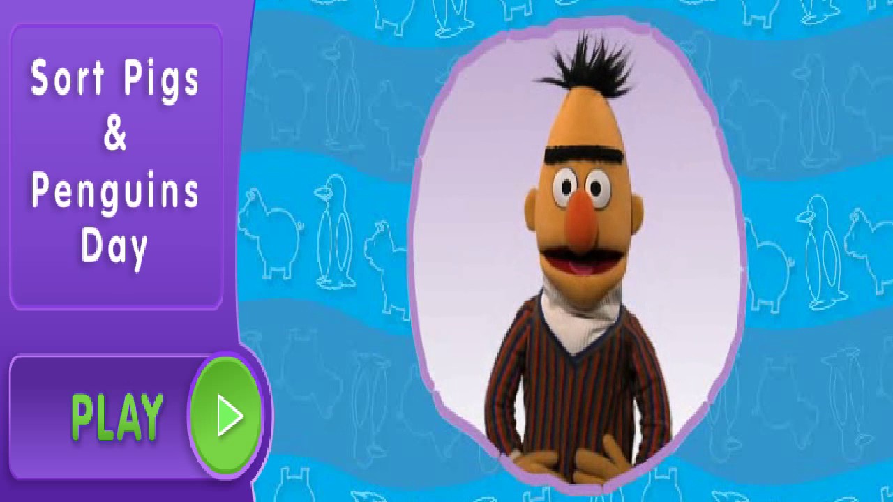 Sesame street Sort Pigs and Penguins Day with Bert & Ernie - YouTube