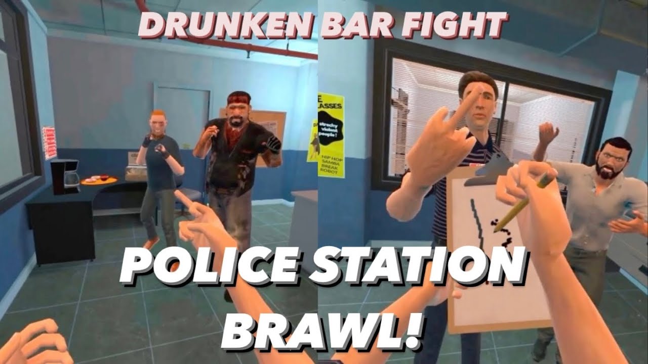 Police Station Brawl - Drunken Bar Fight VR - Quest 2 #quest2 #vr - YouTube