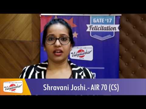 GATE 2017 Topper : Shravani Joshi AIR 70 (CS) - YouTube