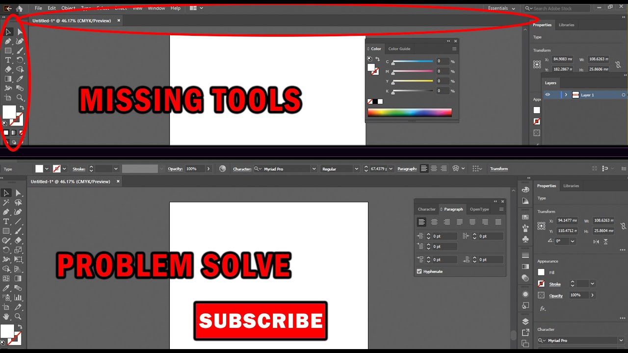 How to Fix Missing Tools in Adobe illustrator - YouTube