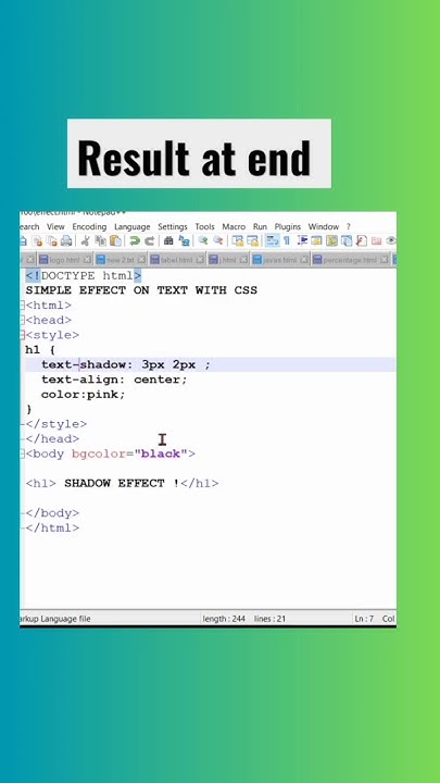 Text effect using Css #shorts #htmltutorial - YouTube