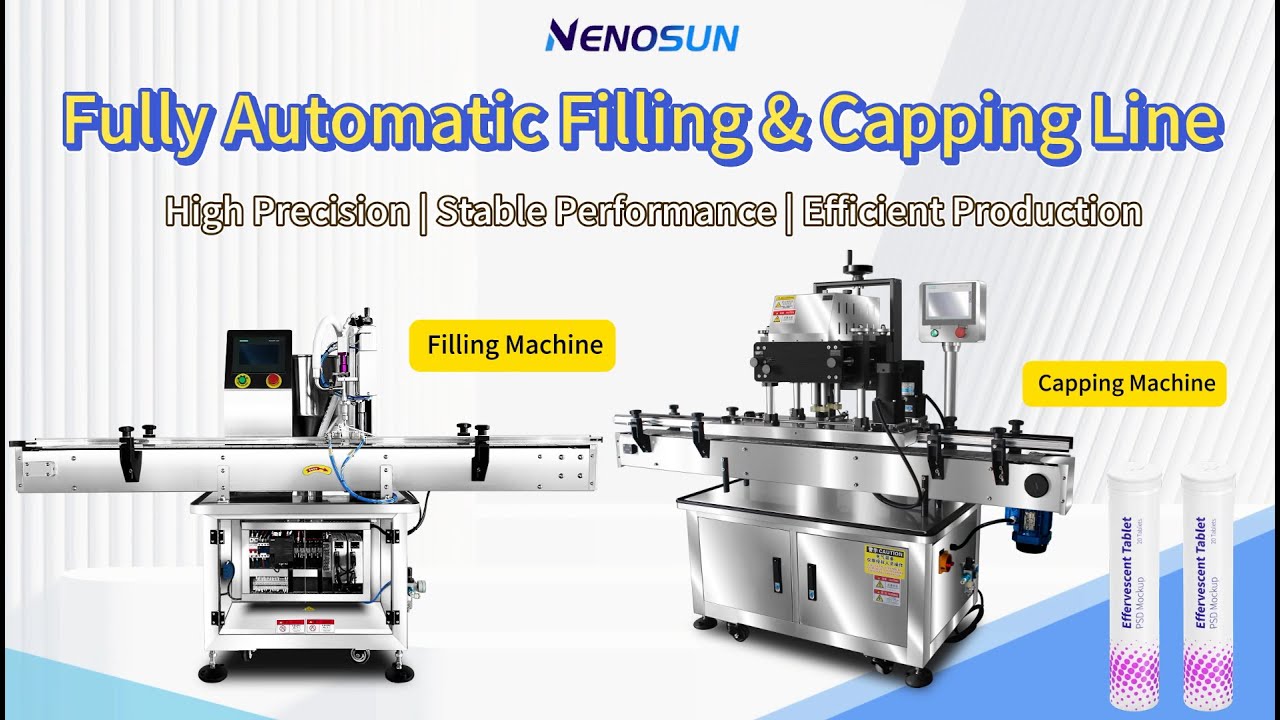 Nenosun Automatic Servo Filling Machine #cappingmachine #fillingmachinechina - YouTube