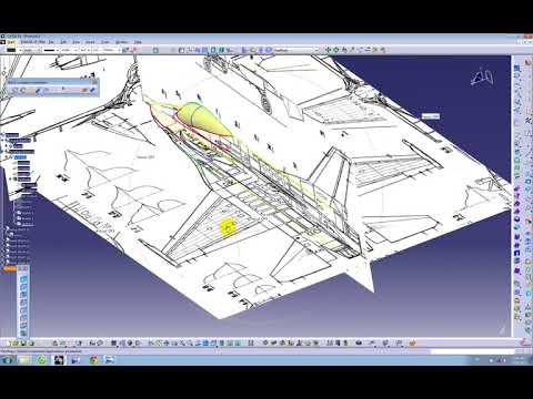 Catia V5 Tutorial |How to design an Aircraft on Catia- F16 Fighter jet | part 2 - YouTube