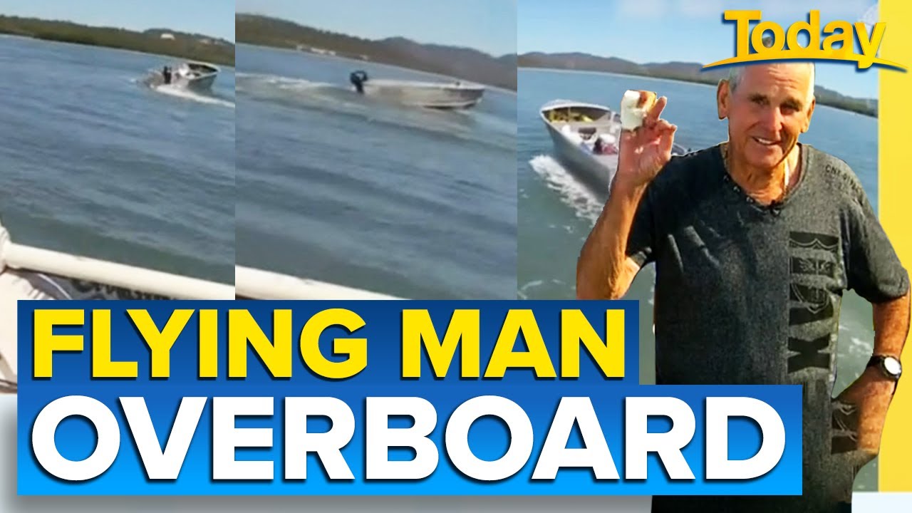 Elderly man sent flying into water from speeding boat | Today Show ...