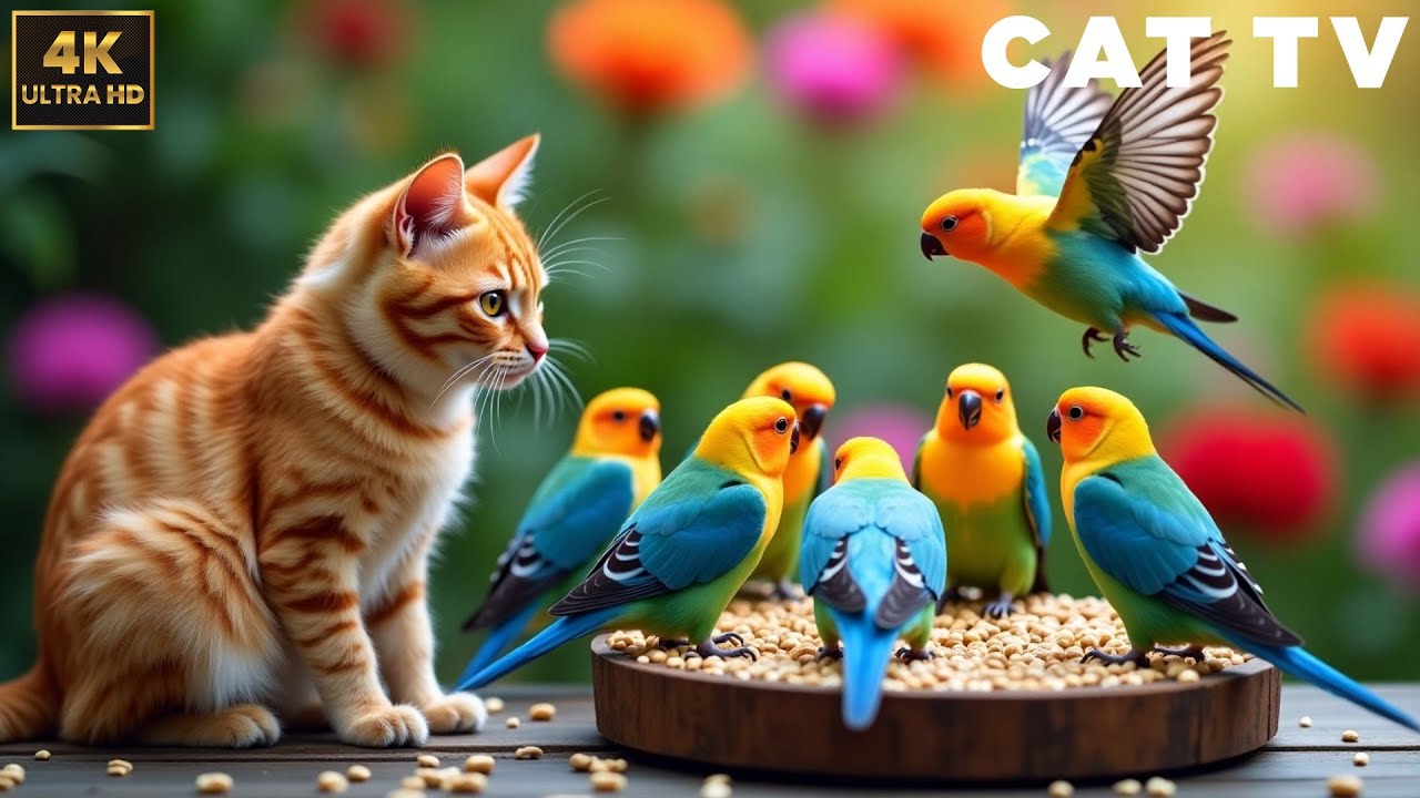 Cat TV 🐦 | Relaxing Bird Watching with Chirping Birds| Cat TV for 3 ...