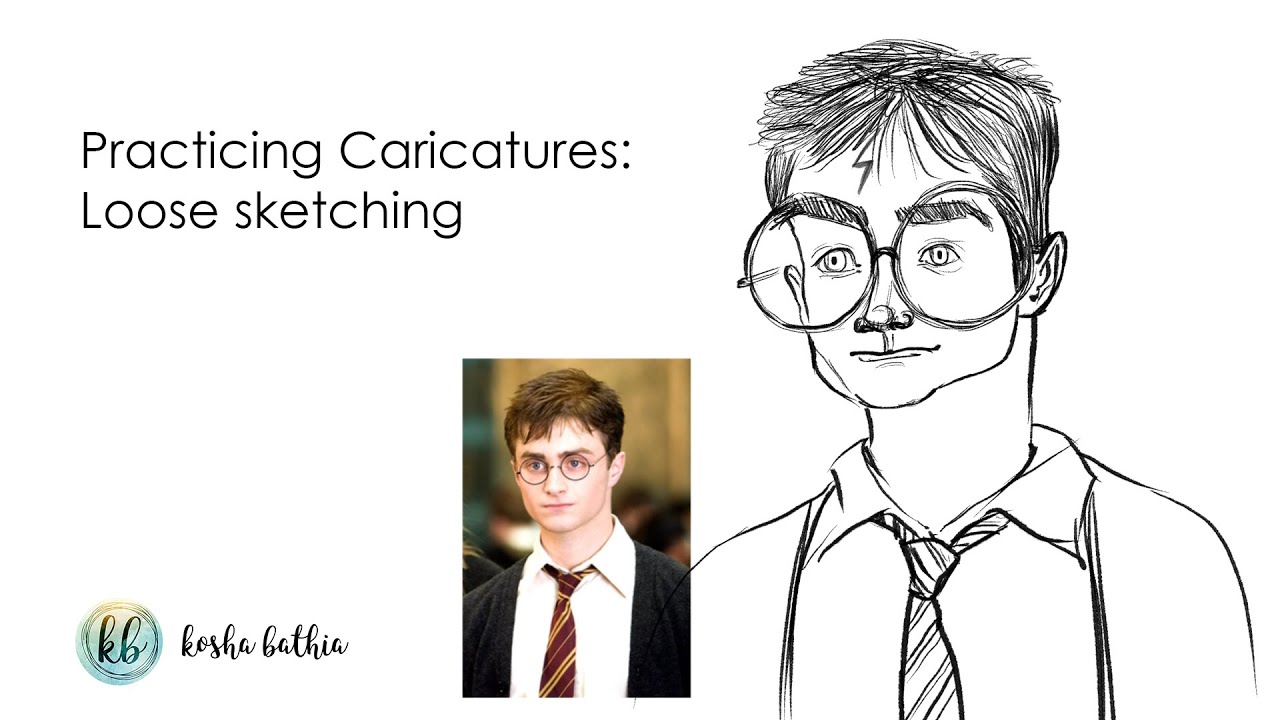 Practicing Caricatures: Daniel Radcliffe - YouTube