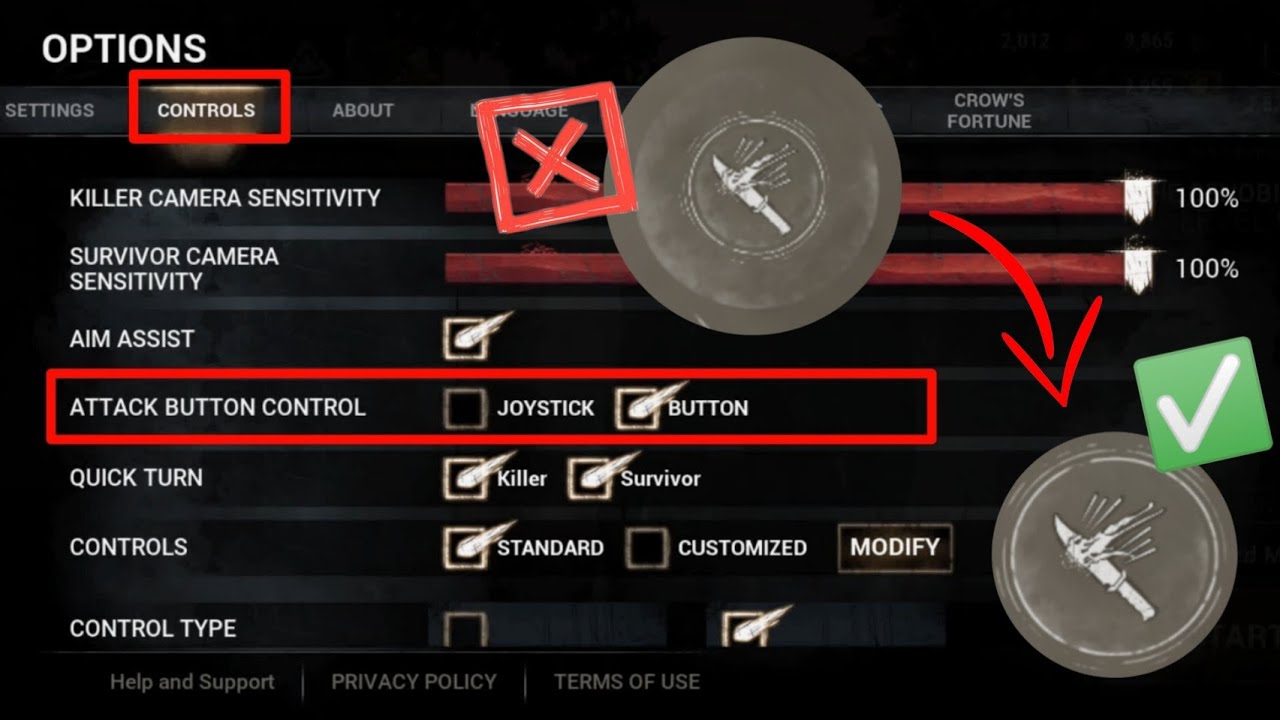 ATTACK BUTTON CONTROL - FIX - JOYSTICK & BUTTON - AIM ASSIST - DBDM ...