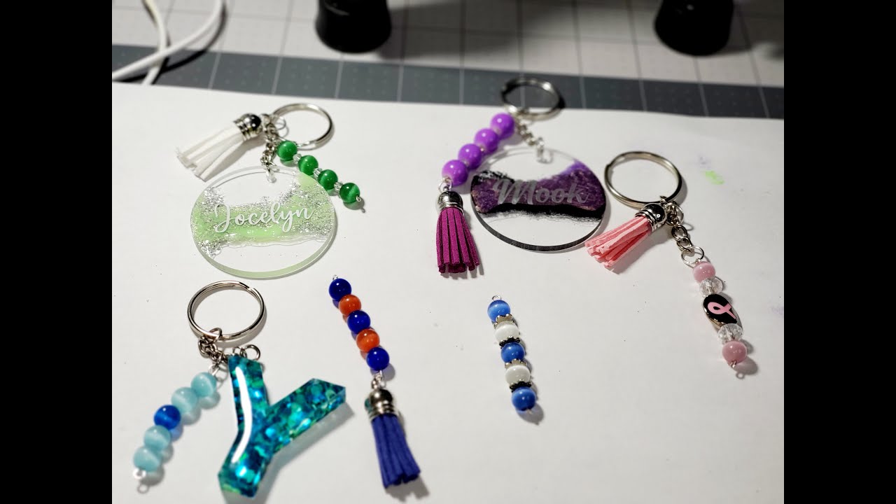 Bead Charms & Acrylic Keychains #diy #keychains #beads #charms - YouTube