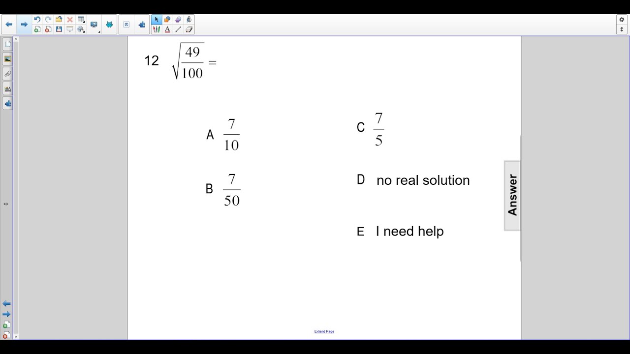 Algebra2 Rad Funcs Working w Sq Roots Pt 3 Q12 - YouTube
