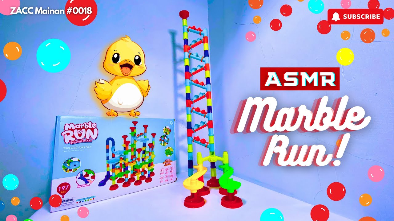 ASMR Marble Run Race. Rolling and Statisfying with Colorful Track ...