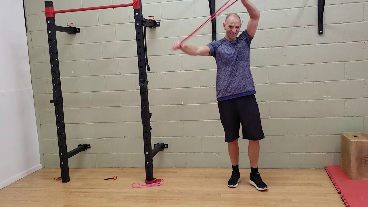 Wrap around chest press band - YouTube