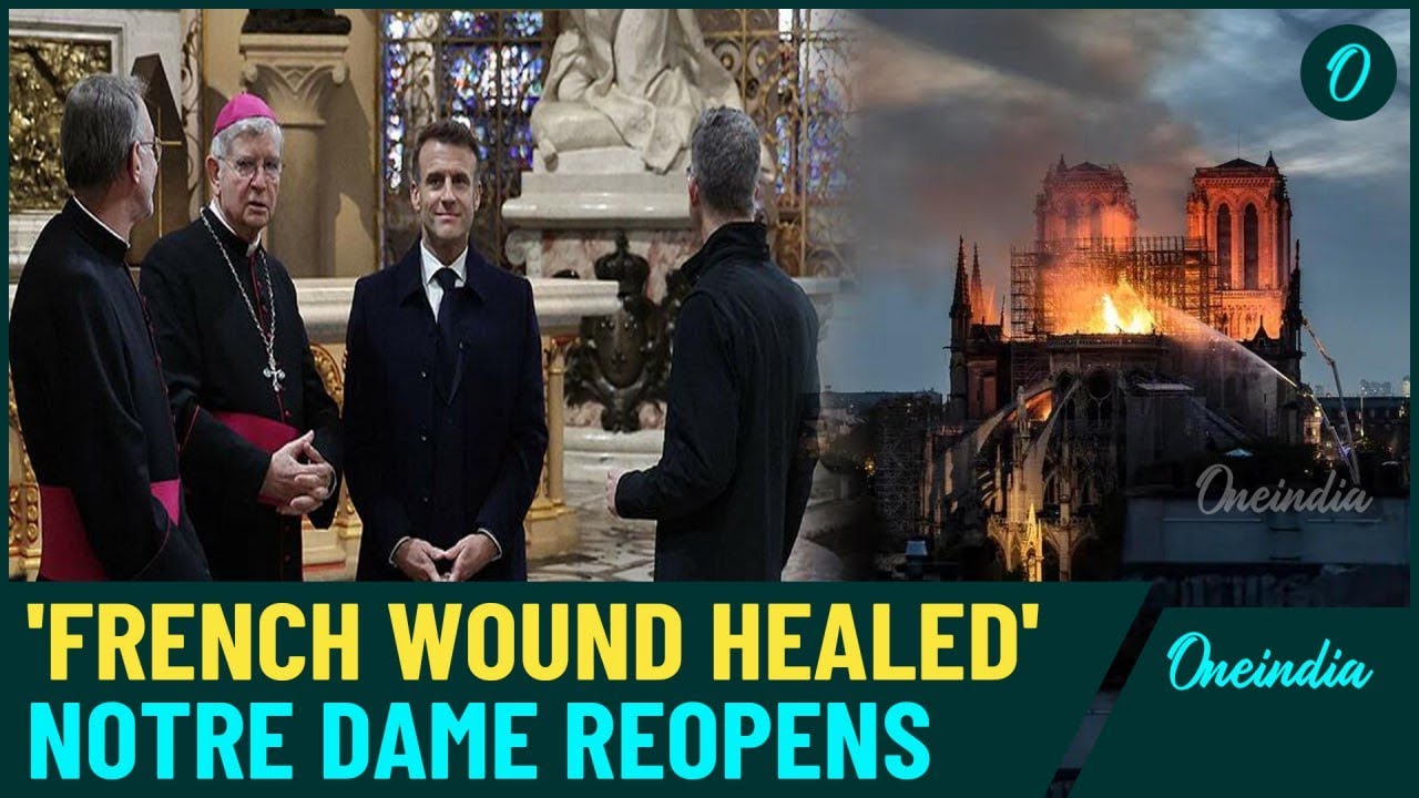 Macron Celebrates Notre Dame's First Look After Massive Fire Engulfed ...