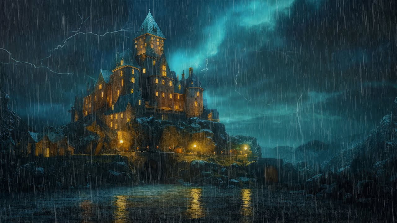 Insomnia Relief and Sleep Soundly with Rain Thunderstorm in Medieval ...