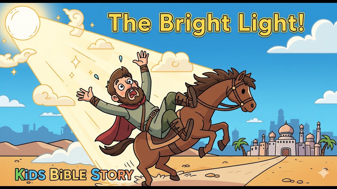 🎬 The Bright Light on the Road to Damascus | Kids Bible Story of Saul ...