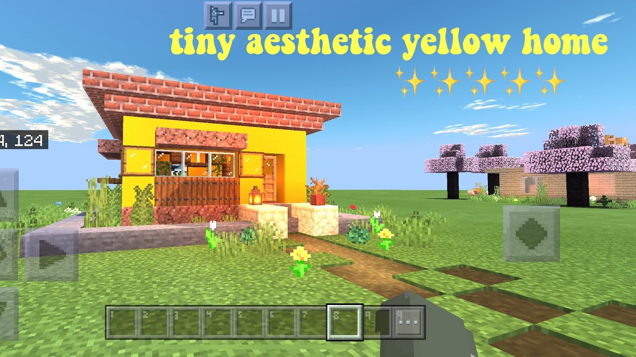 minecraft aesthetic tiny yellow home - YouTube