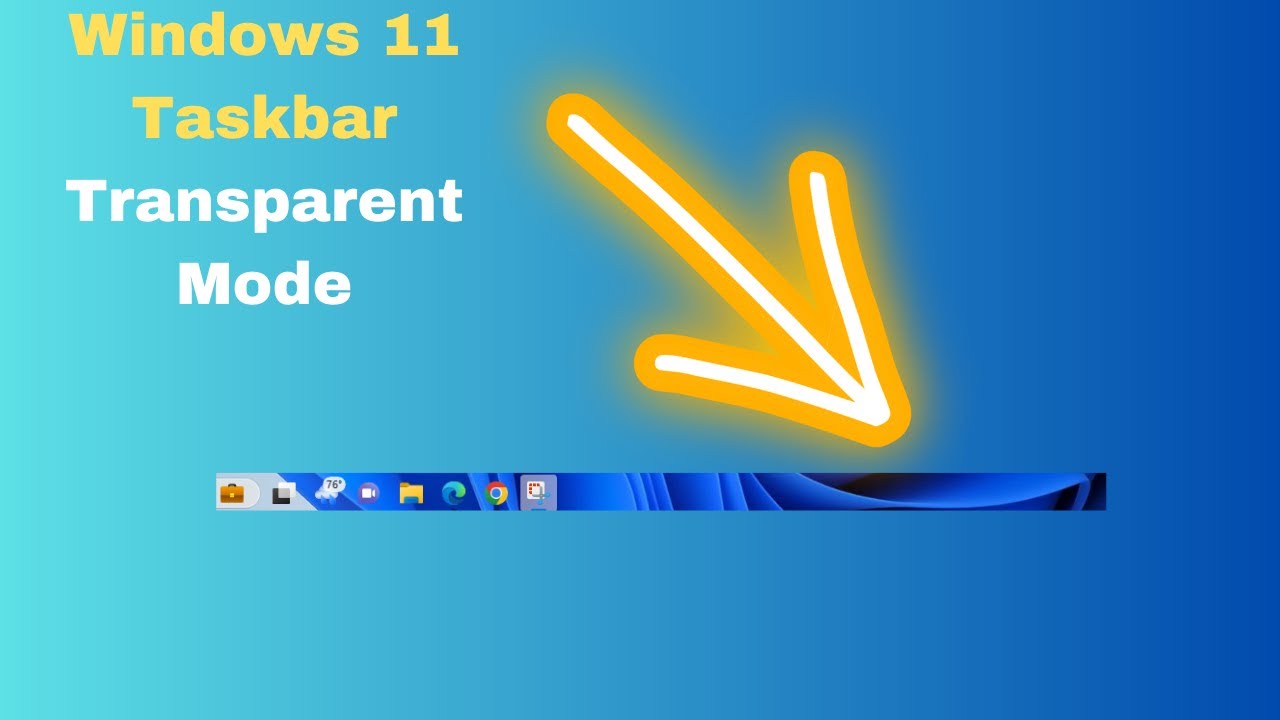 Set Windows 11 Taskbar in Transparent Mode or in Another Color - YouTube