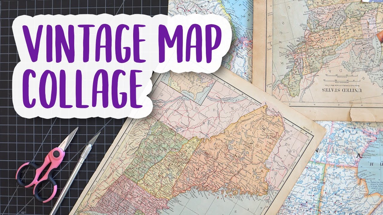 Vintage Map Collage | Cut and paste #37 - YouTube