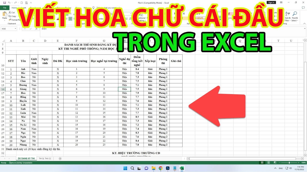 Viết Hoa Chữ Cái Đầu Trong Excel | Viết Hoa Trong Excel - YouTube