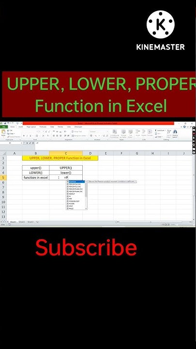 UPPER, LOWER, PROPER() Functions in Excel #Excelshortcuts #Exceltips - YouTube
