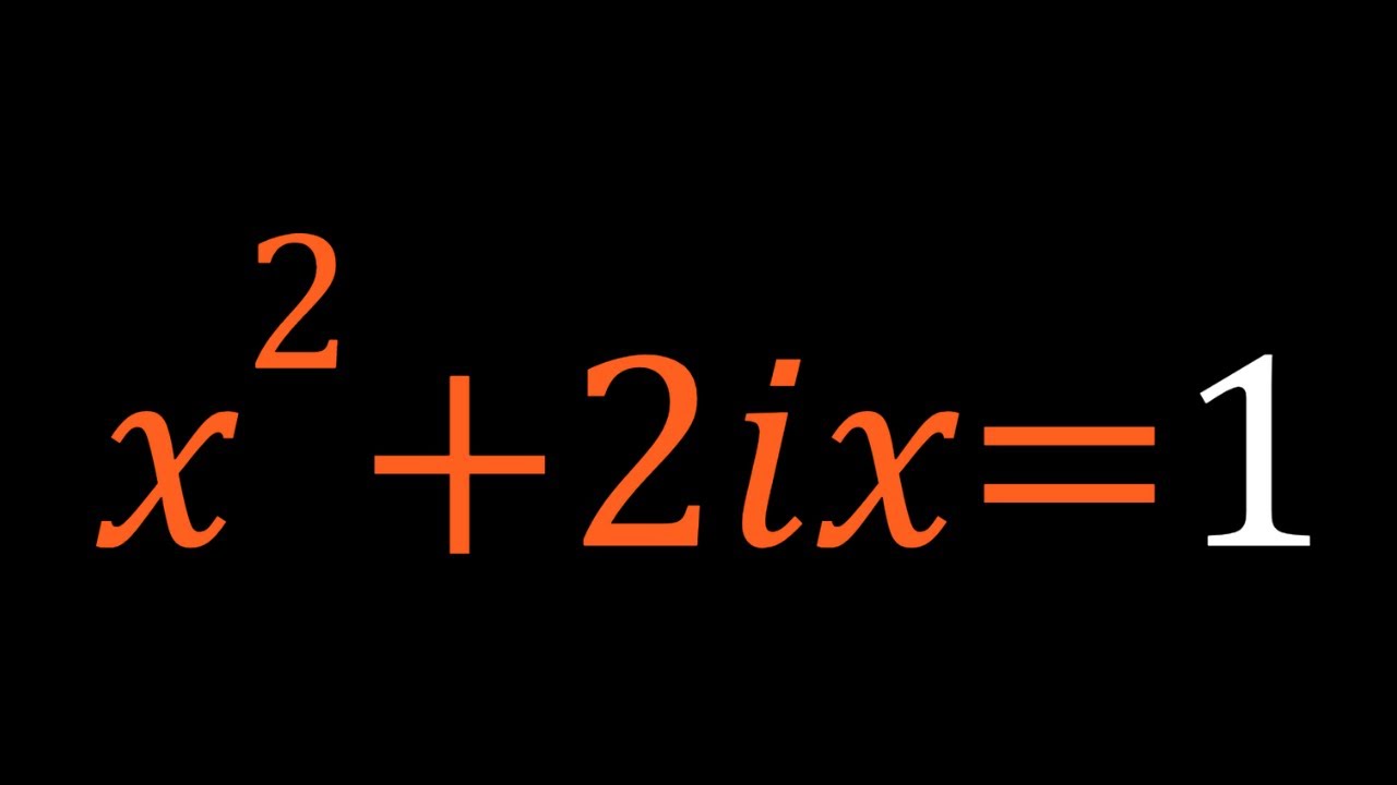 A Nice Quadratic Equation with Complex Numbers - YouTube