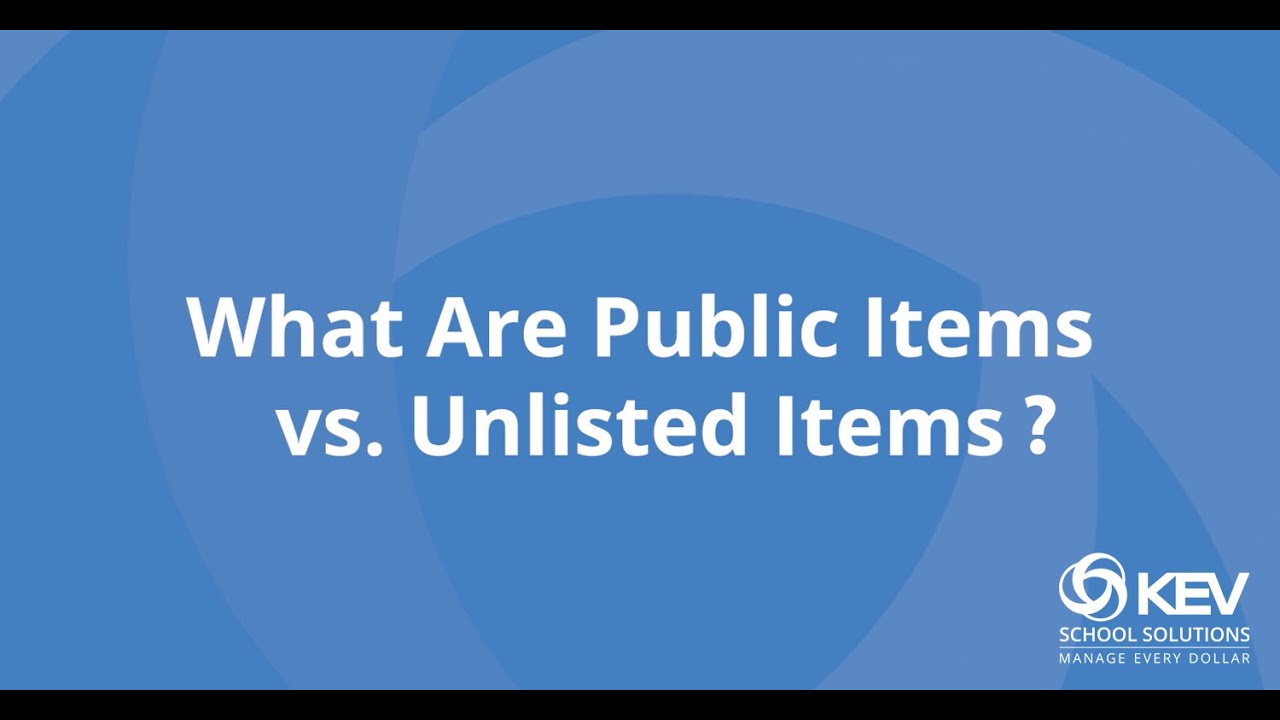 Understand the difference between Public Items and Unlisted Items - YouTube