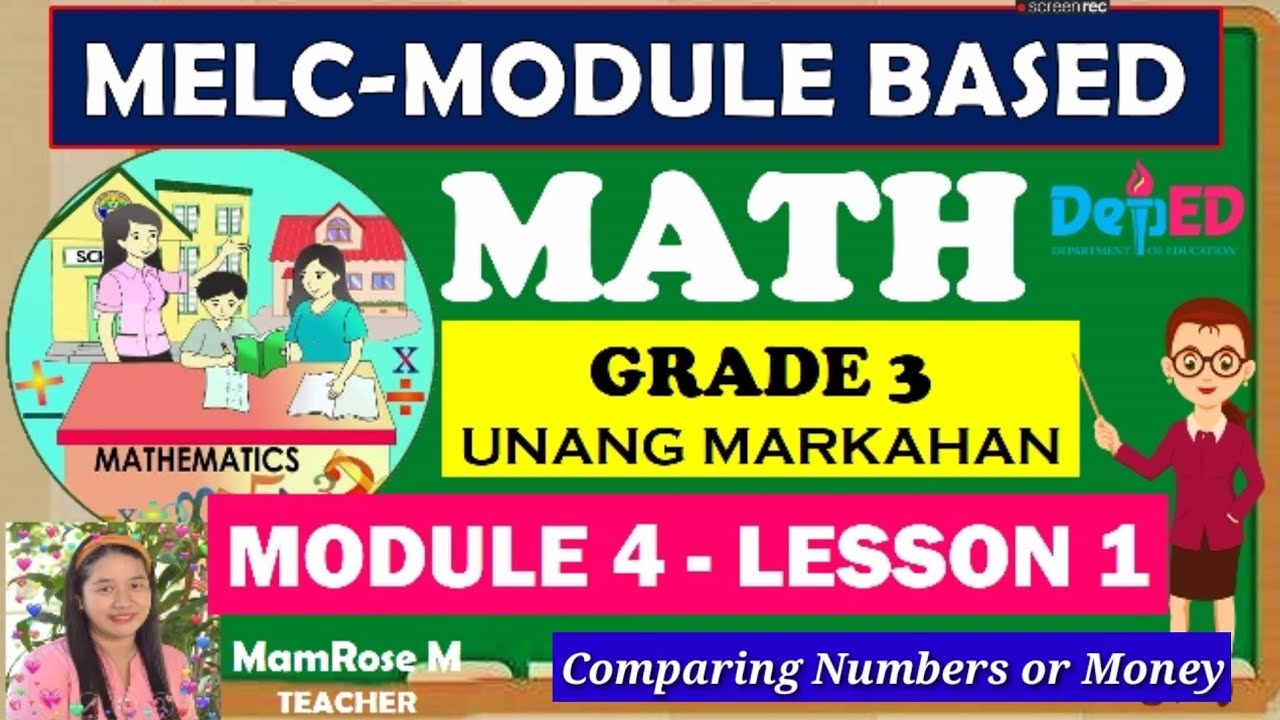 GRADE 3 MATH MODULE 4 WEEK 4 LESSON 1 PAGKUMPARA NG HALAGA NG PERA ...