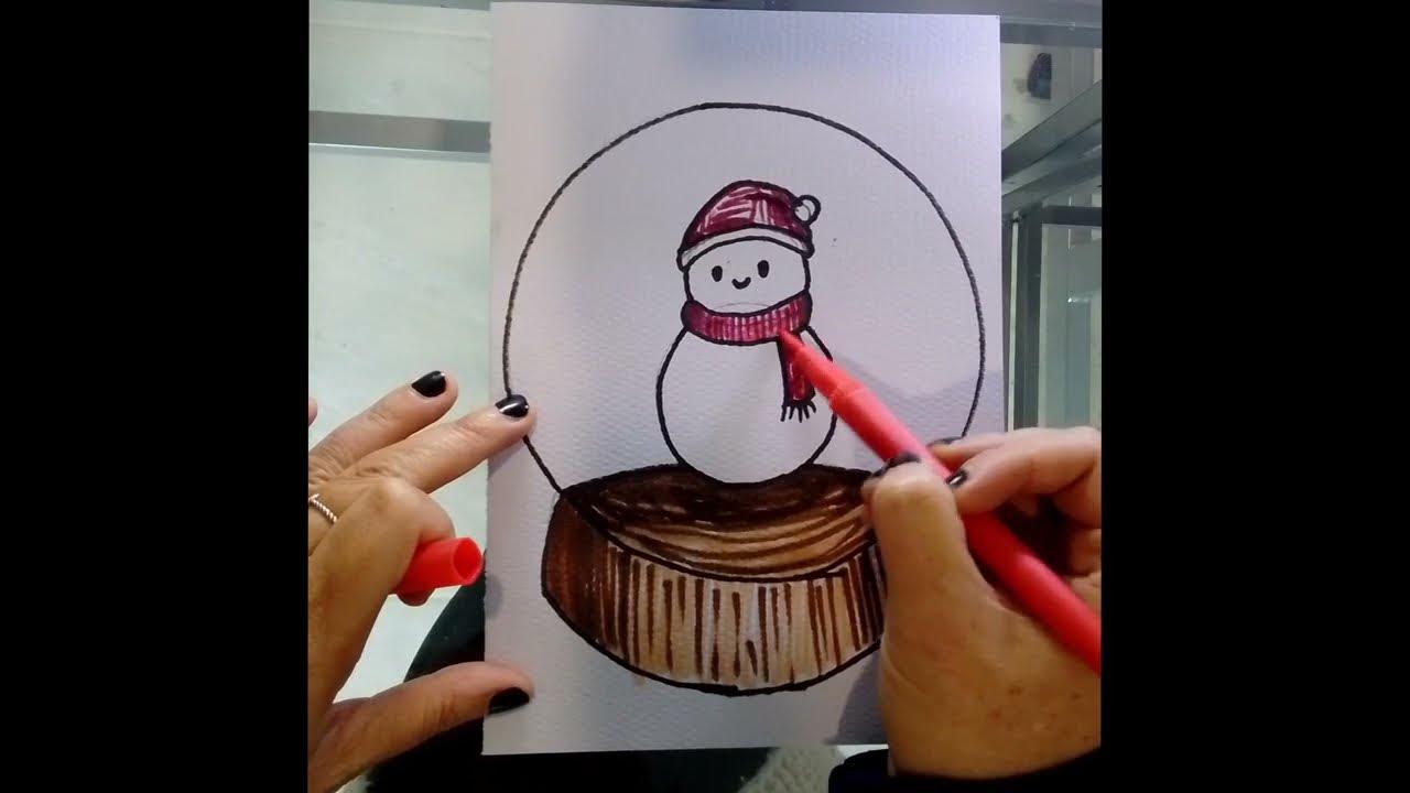 Como dibujar un muñeco de nieve How to Draw a Snowman - YouTube