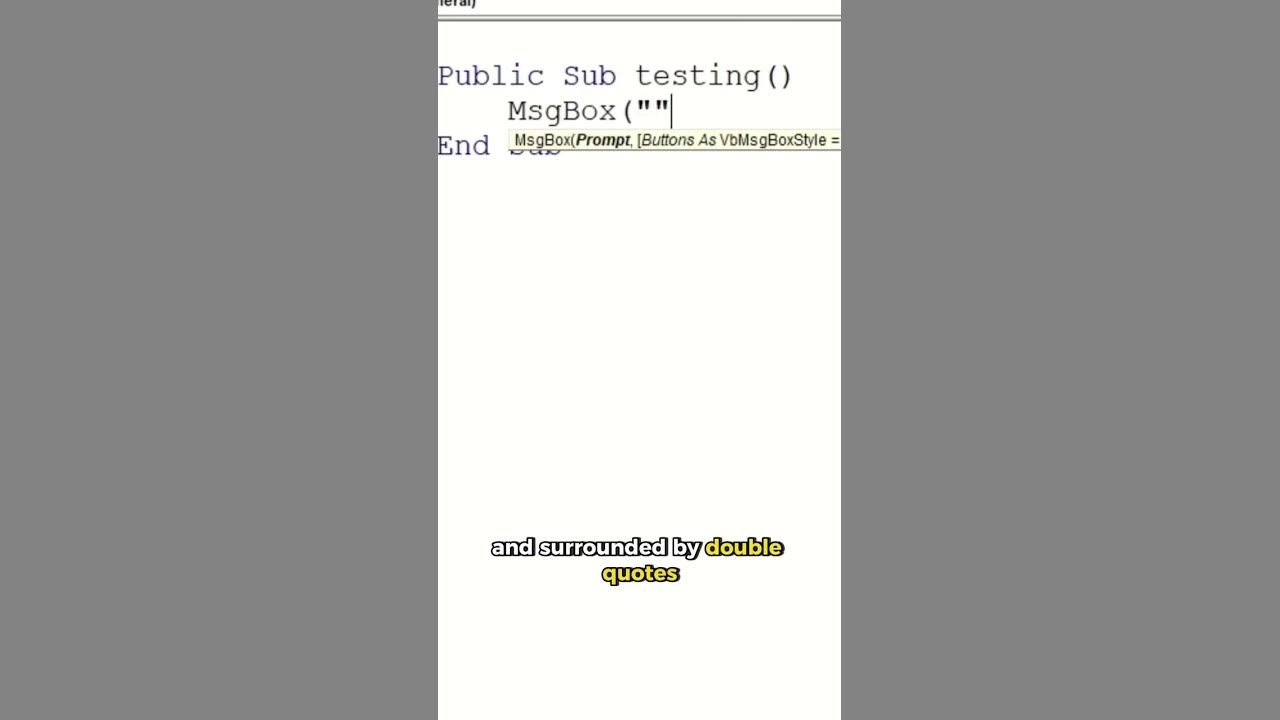 How To Display A Pop Up Message With Excel Vba Shorts Excel Datascience Youtube 