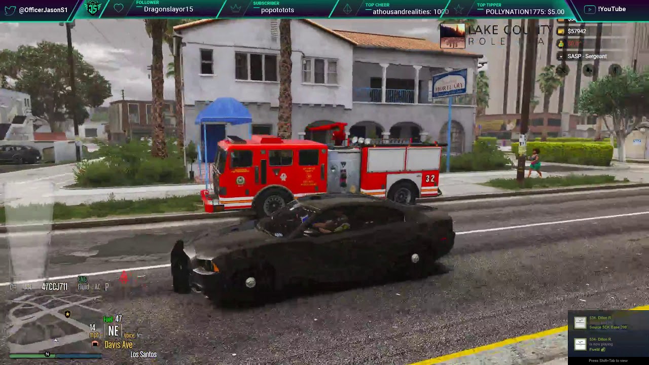 GTA FiveM Lake County RP - Officer Jason S Down! - YouTube
