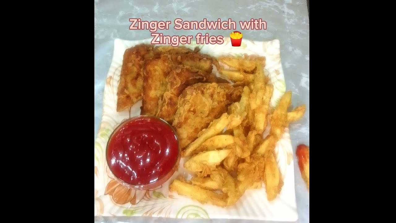 Zinger Sandwich with Zinger Fries 🍟 try it today, very very Tasty 😋 ...