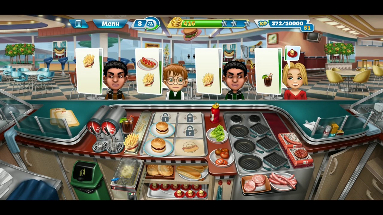 Cooking Fever Day 168 Fast Food Court - YouTube