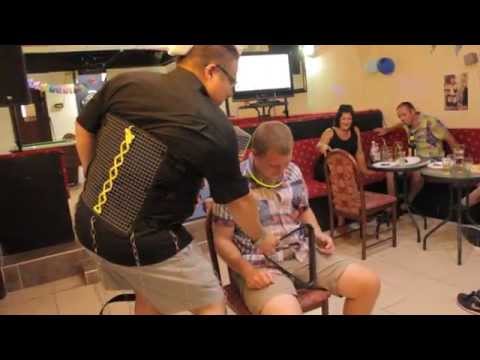 Tom gets a lap-dance from Lady GarDen
