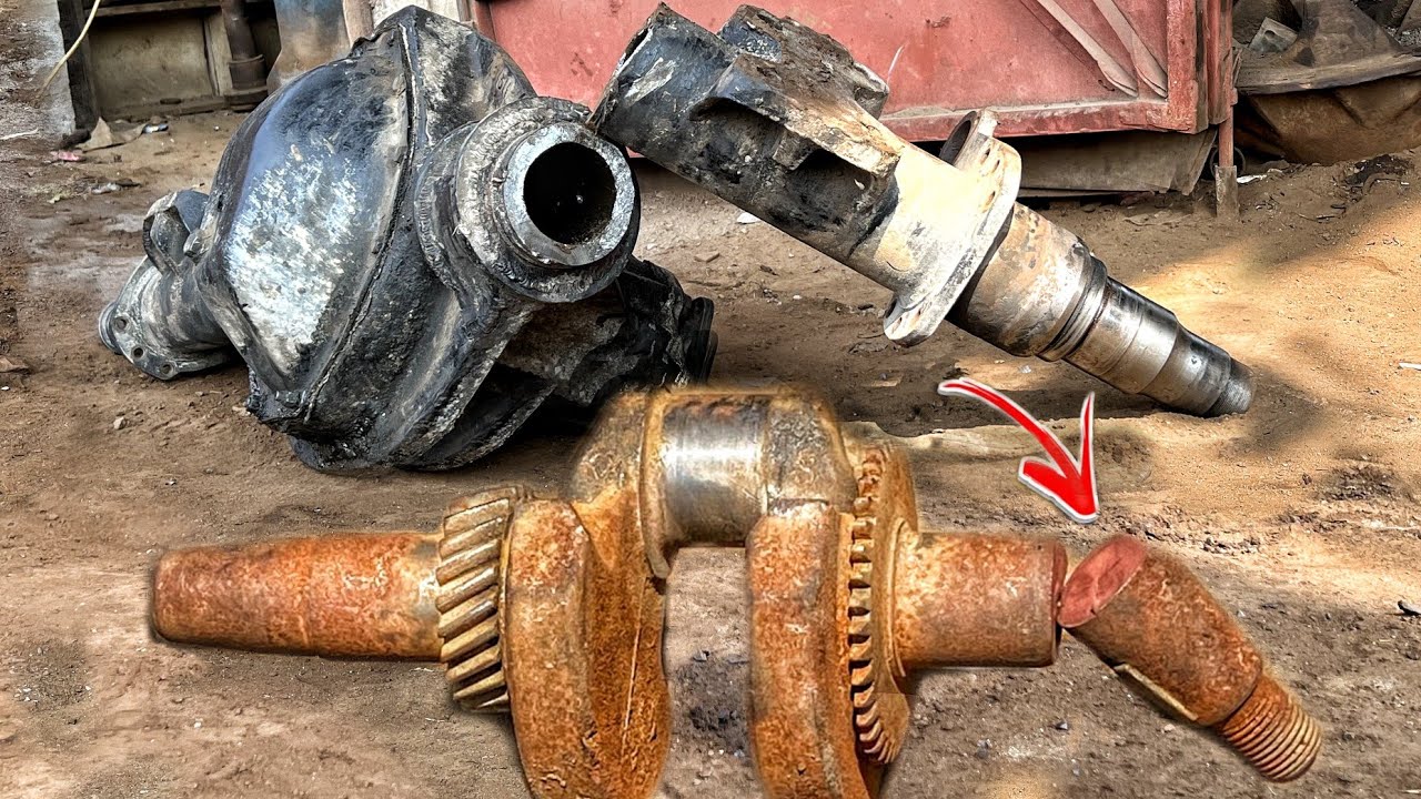 Amazing process the repair very badly broken rear axle of the truck ...