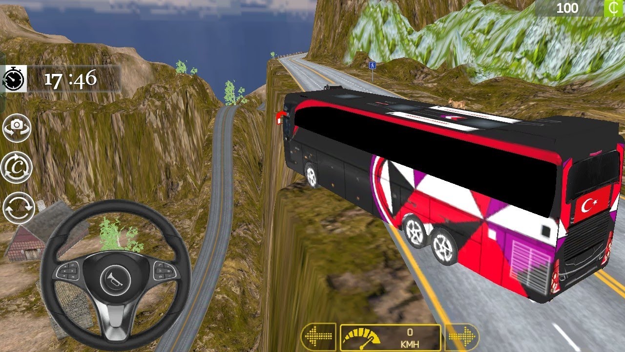 MODERN COACH BUS SIMULATOR MOUNTAIN।। बस गेम पहाड़ी रोड़।। OFFROAD BUS ...