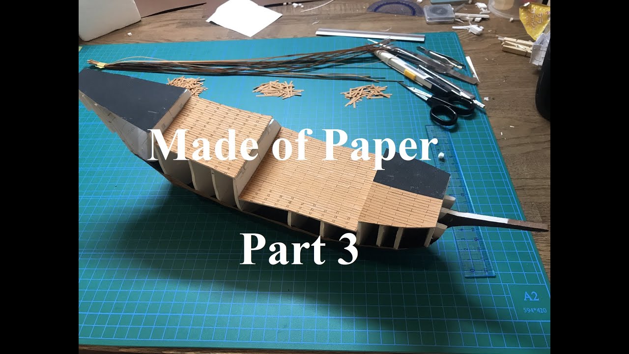Part 3【Made of paper】Designing & Making Process of Sailing Ship Model ...