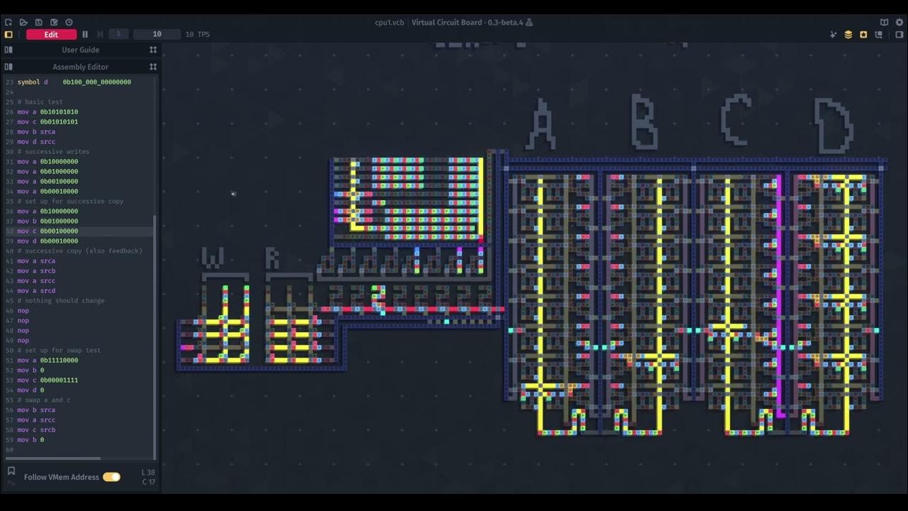 Virtual Circuit Board - First (pointless) "CPU" - YouTube