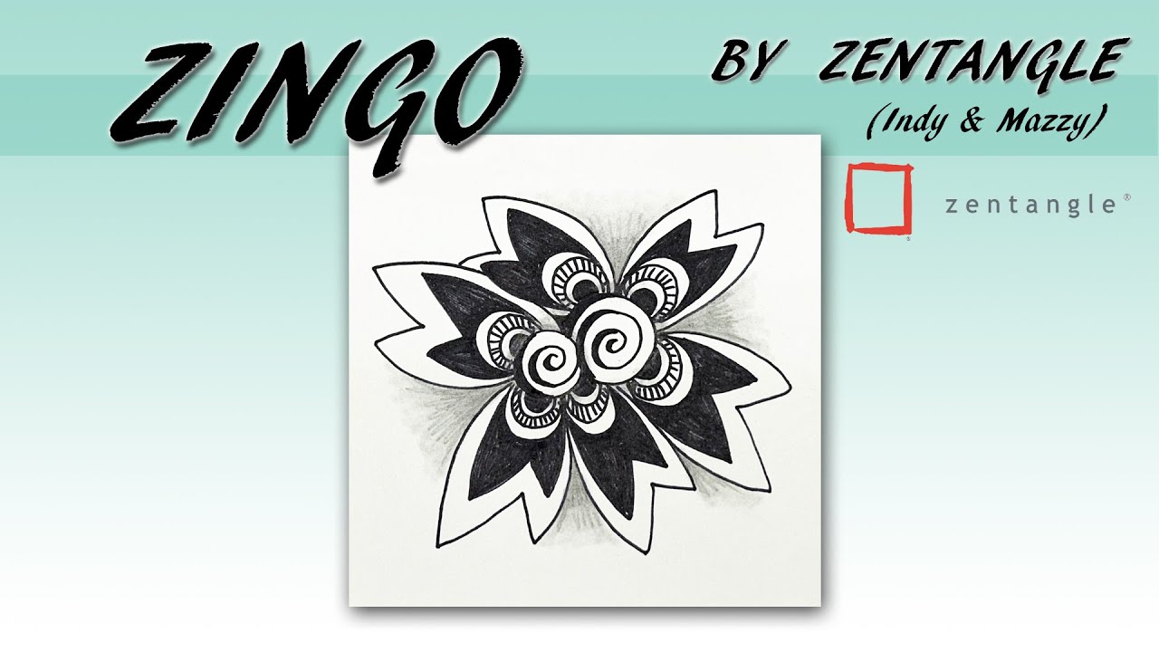如何畫官方圖樣How to draw the Zentangle® Pattern ZINGO - YouTube