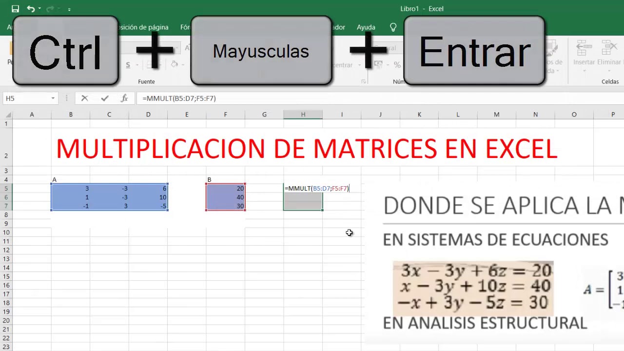 Como Multiplicar Matrices En Excel 2021 YouTube