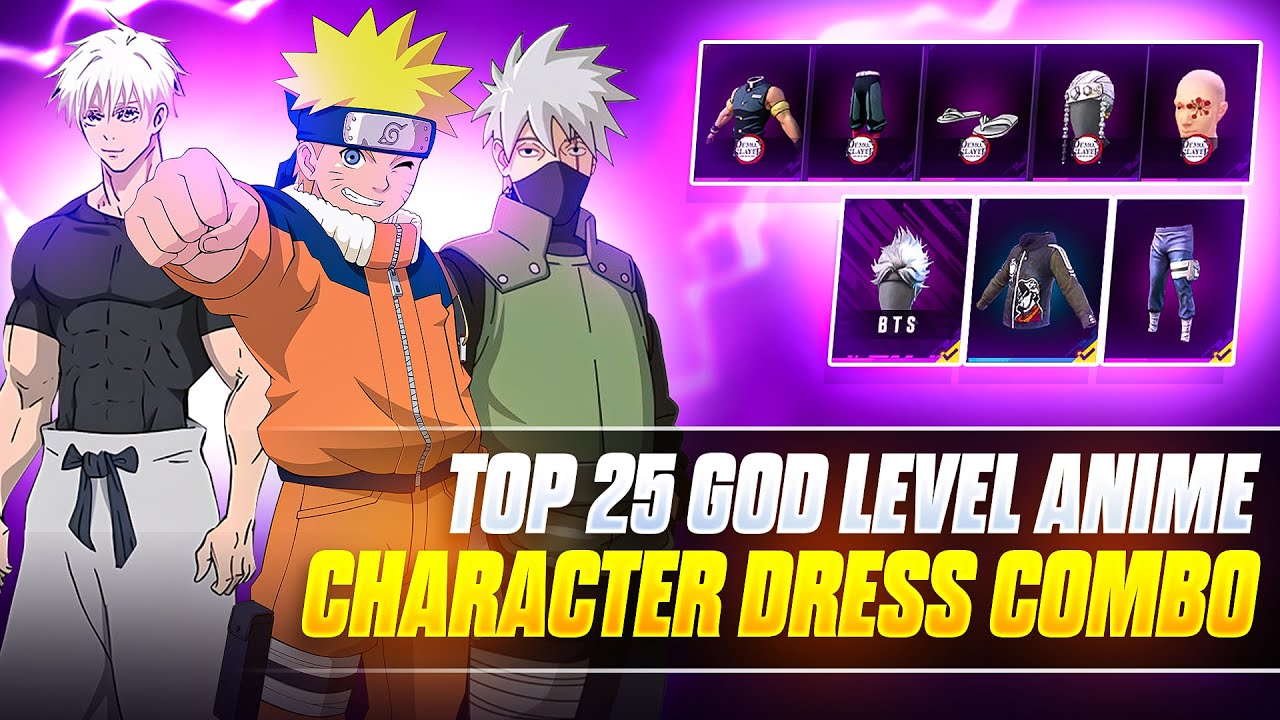 BEST ANIME DRESS COMBINATION FREE FIRE 😍 | TOP 20 ANIME DRESS ...