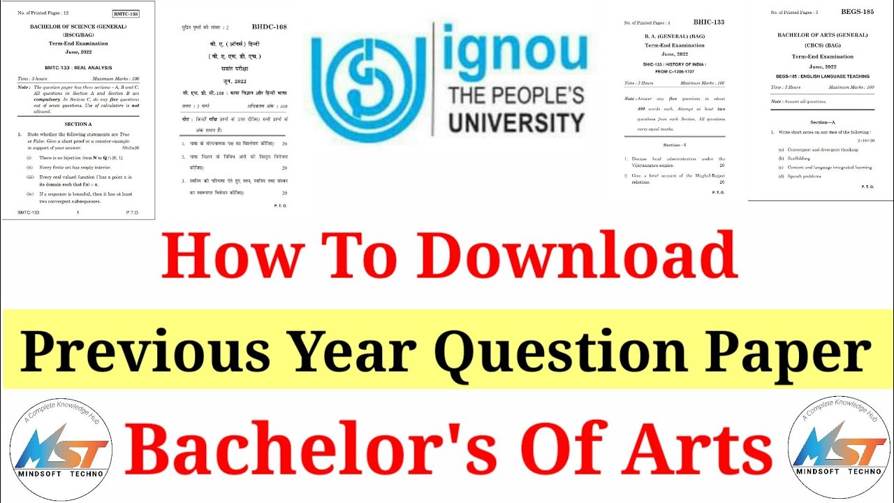 How To Download Ignou BA Previous Year Question Paper 🔥Ignou All ...