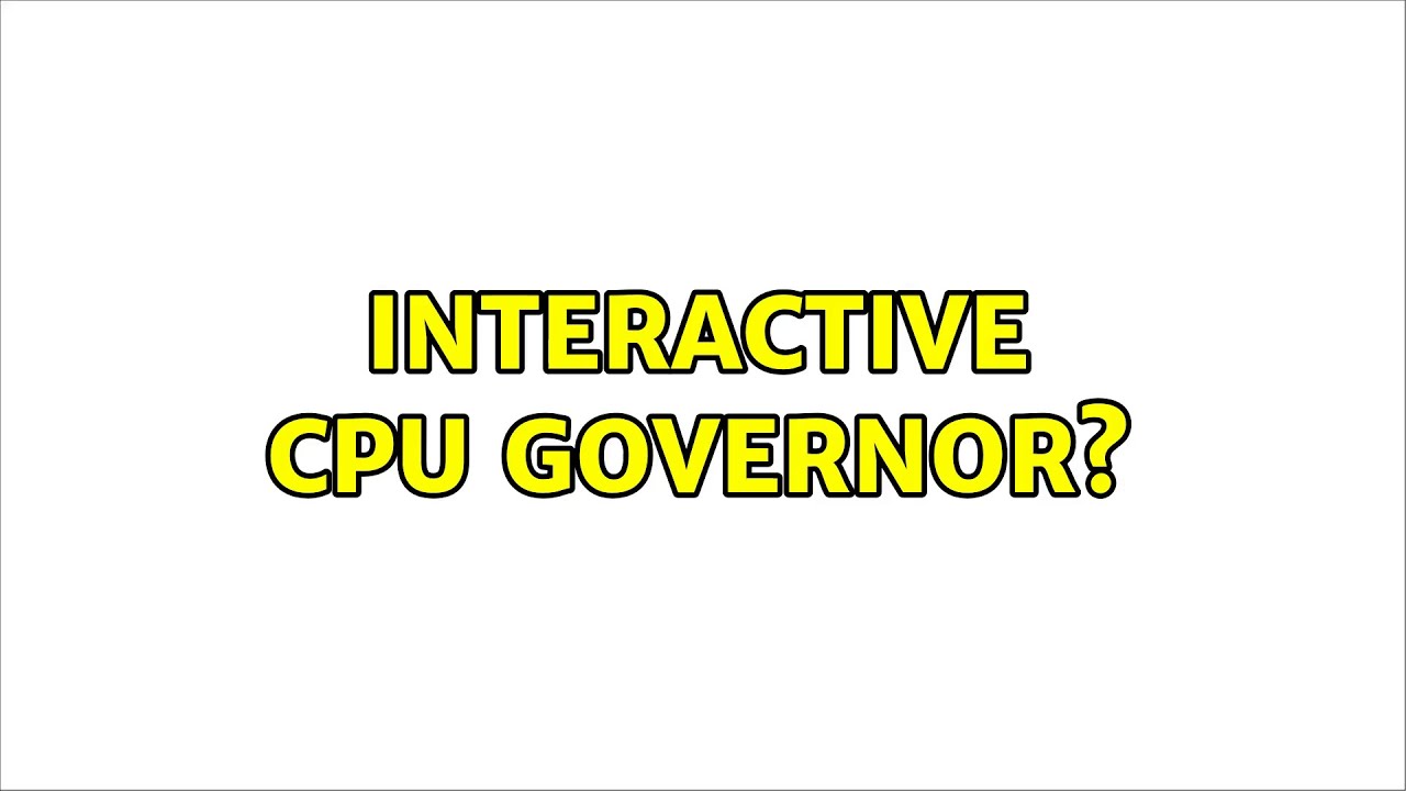 Ubuntu: interactive cpu governor? - YouTube